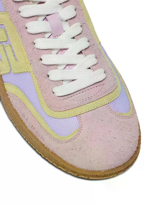 Balmain Swan Suede Panelled Sneakers - Pink