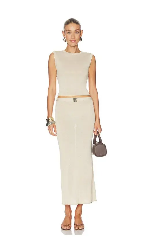LA PORTE Willa Knit Tank Top - Neutral