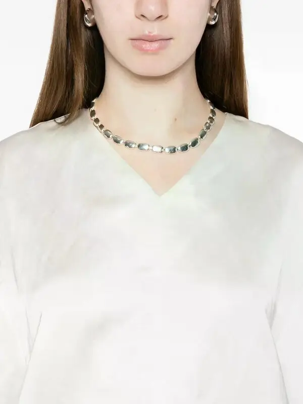 TOTEME V-neck Satin Top With Elasticated Hem - Neutrals