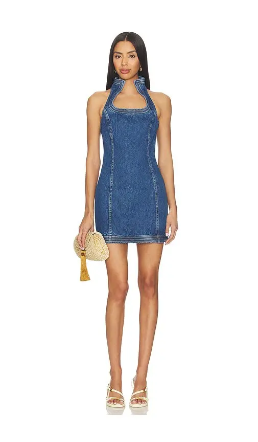 Cult Gaia Azura Denim Mini Dress - Blue