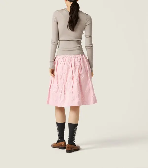 Miu Miu Silk Rib-knit Sweater - Grey