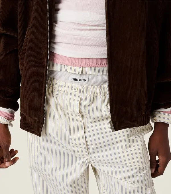 Miu Miu Corduroy Logo Blouson Jacket