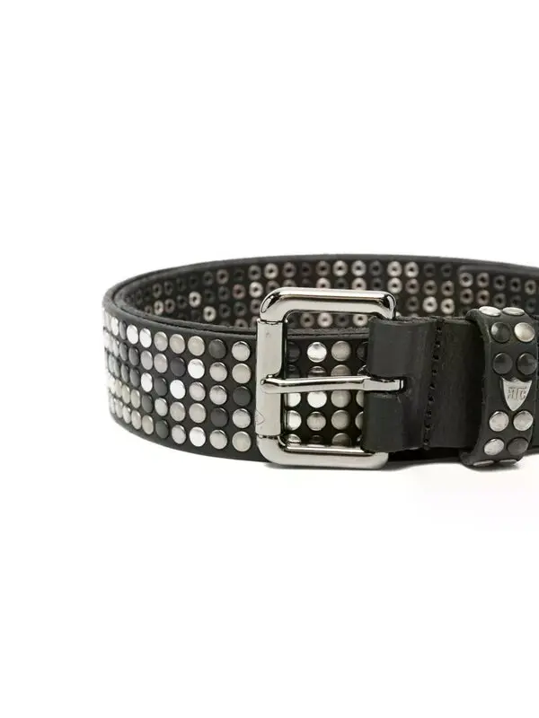 HTC LOS ANGELES Studded Leather Belt - Black