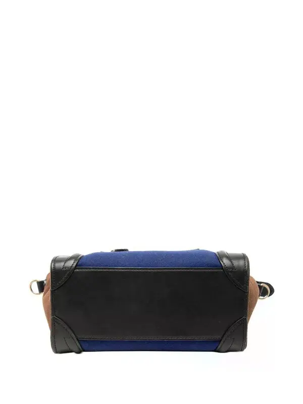 Celine Tricolor Felt Luggage Tote Satchel - Blue