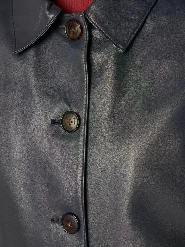 Brooks Brothers Patch-pocket Leather Jacket - Blue