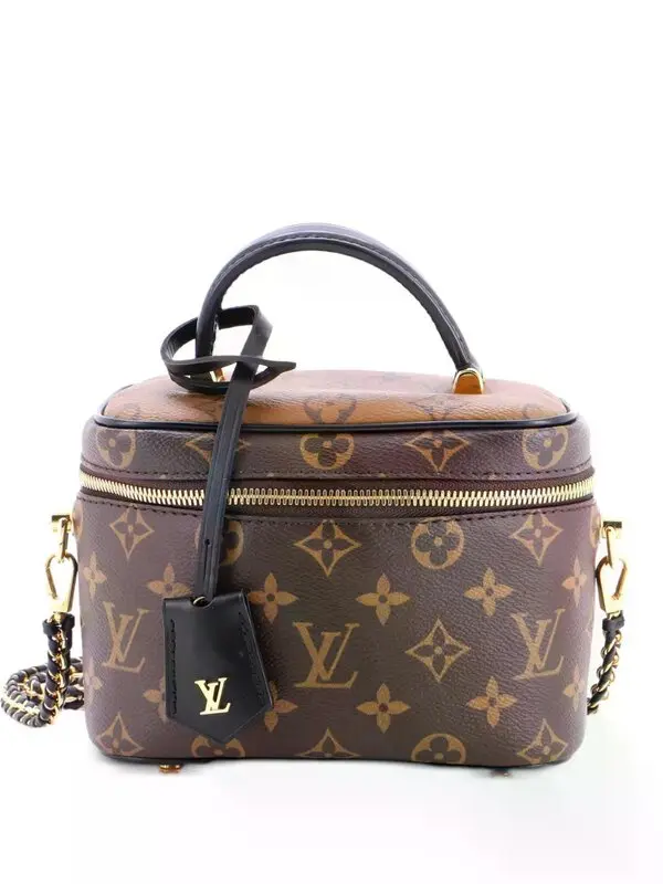 LOUIS VUITTON Vanity Handbag Reverse Monogram Canvas Pm Satchel - Brown