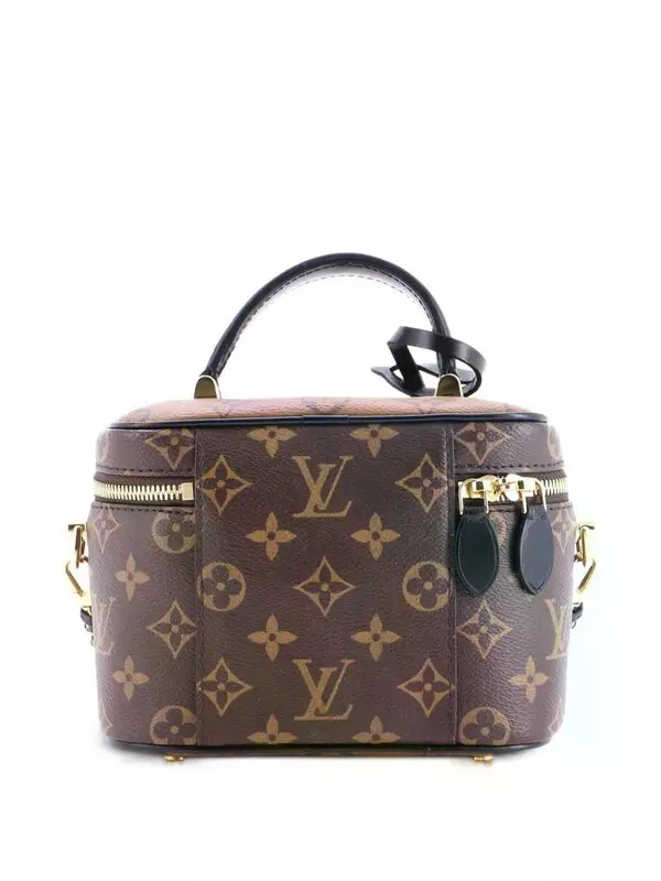 LOUIS VUITTON Vanity Handbag Reverse Monogram Canvas Pm Satchel - Brown