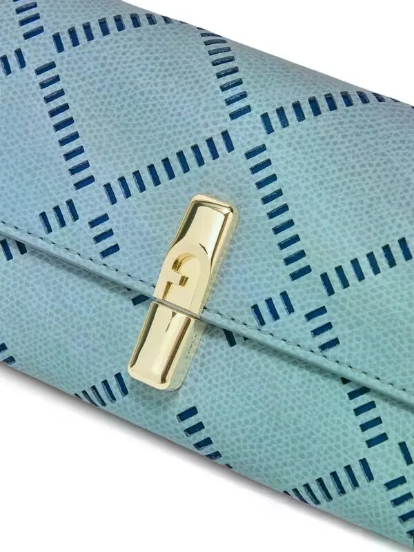 Furla Iride Turnlock Patterned Wallet - Blue
