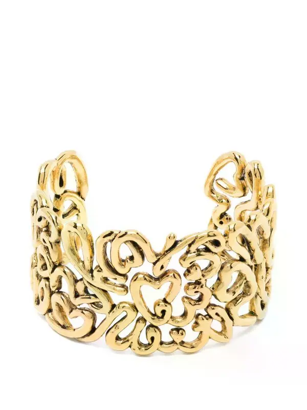 AURÉLIE BIDERMANN Tone Heart Motif Cuff Bracelet - Gold