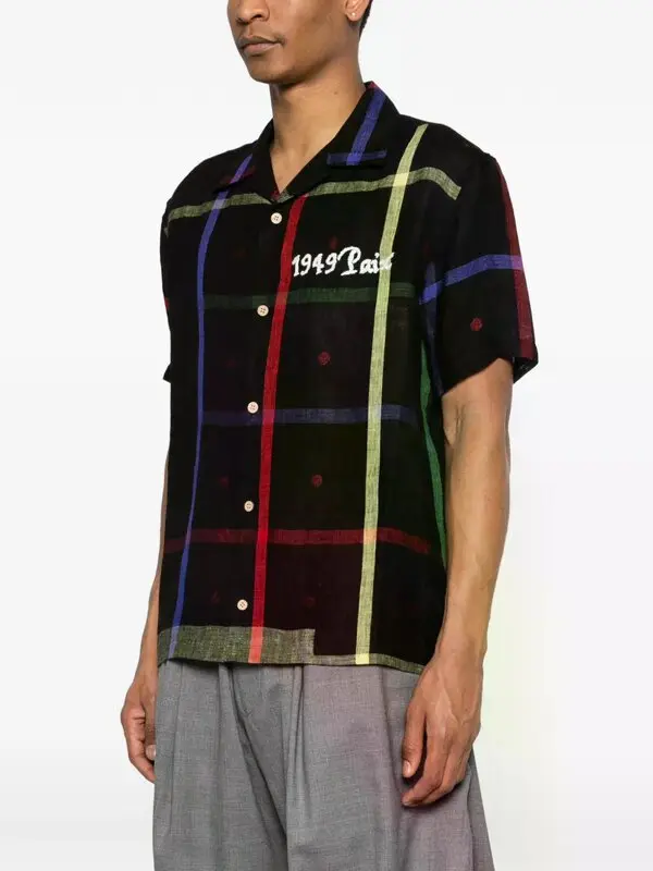 KHOKI Plaid Text Shirt