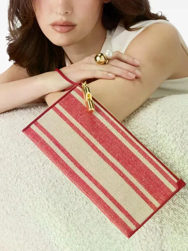 Furla Striped Envelope Clutch Bag - Red