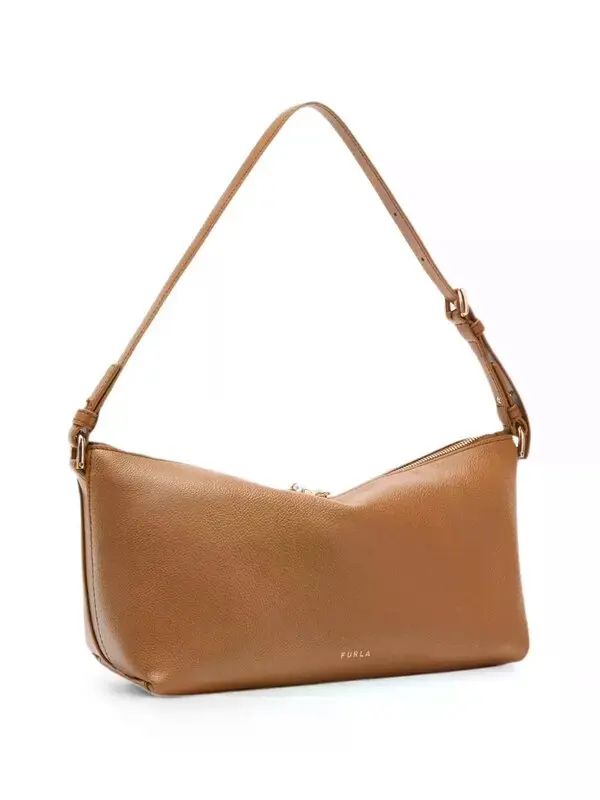 Furla Debby Zip Leather Shoulder Bag - Brown