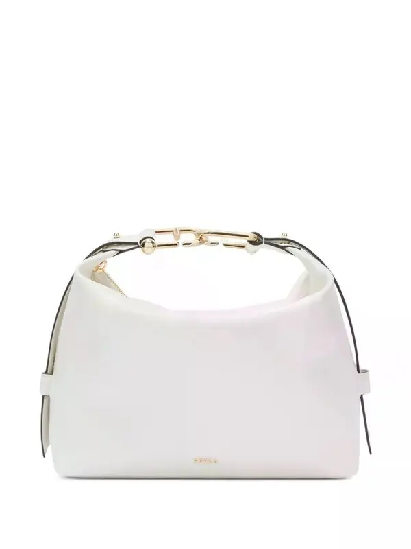 Furla Tonie Textured Leather Shoulder Bag - White
