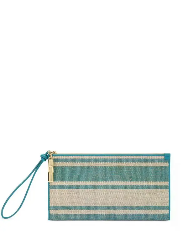 Furla Iride Striped Clutch Bag - Blue