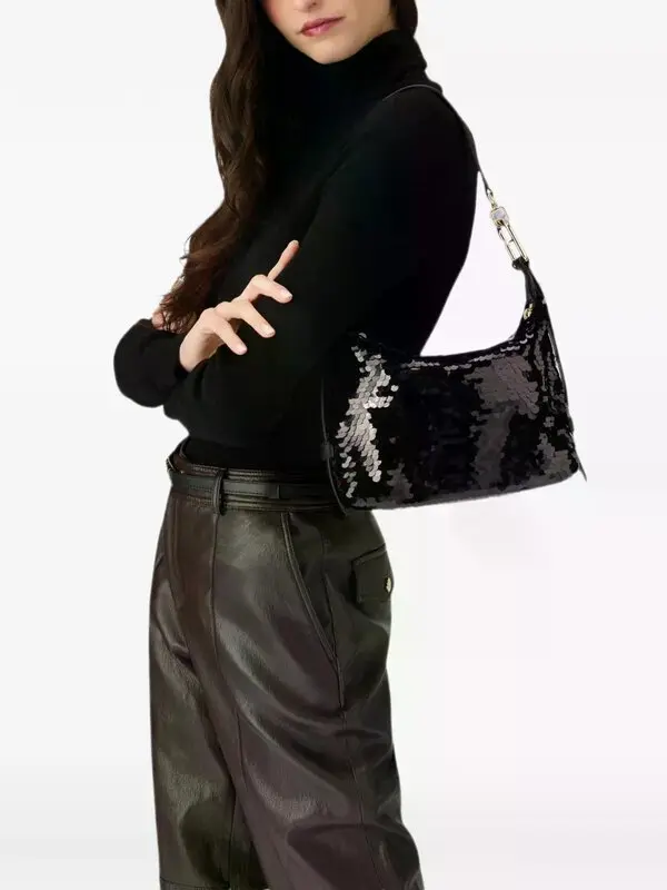 Furla Sequin Embellished Shoulder Bag - Black
