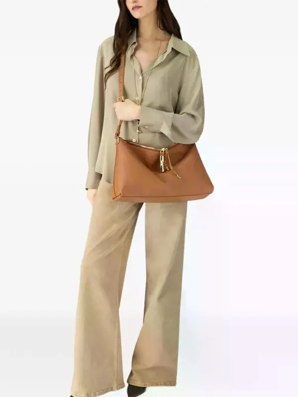 Furla Debby Charm Zip Shoulder Bag - Brown