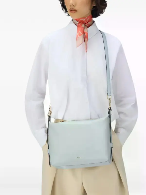 Furla Tonie Textured Leather Hobo Bag - Blue
