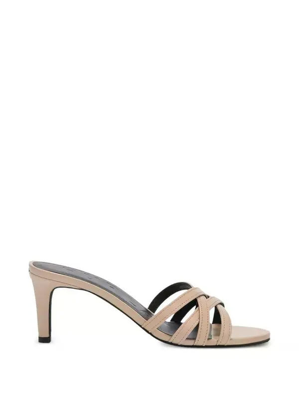 Furla Crossover Strap Leather Heeled Sandals
