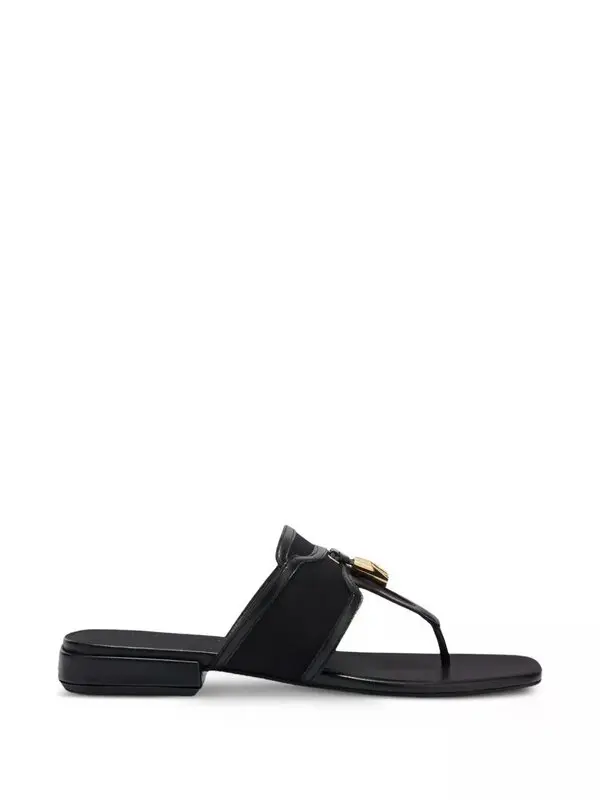 Furla Charm Detail T-bar Sandals - Black
