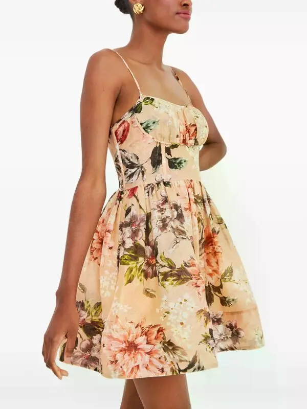 Cara Cara Mini Alba Ruffled Dress - Neutrals