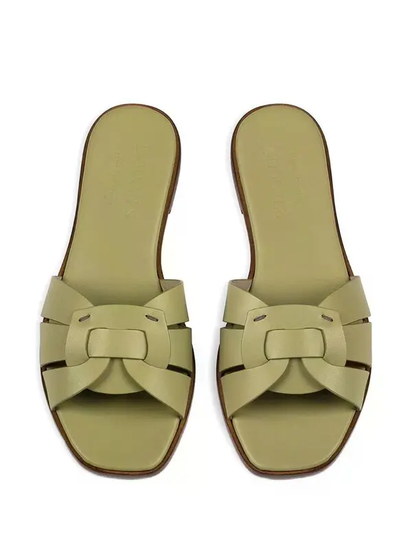 DOUCAL'S Leather Woven Sandals - Green