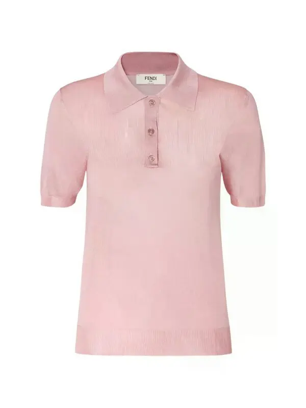 Fendi Buttoned Polo Shirt - Pink
