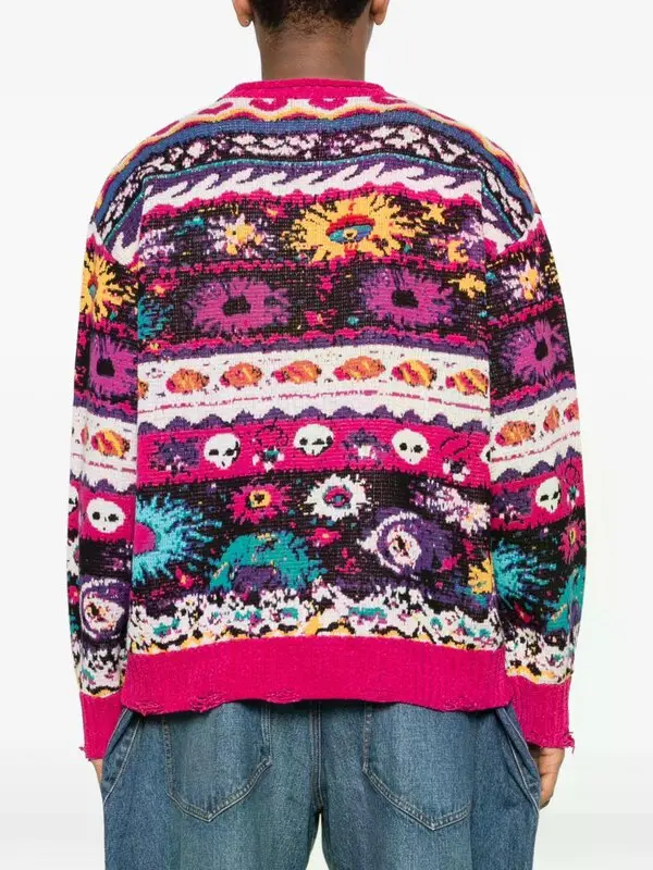 R13 Floral Distressed Knit Sweater