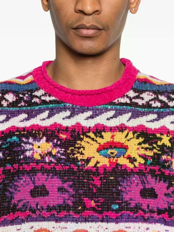 R13 Floral Distressed Knit Sweater