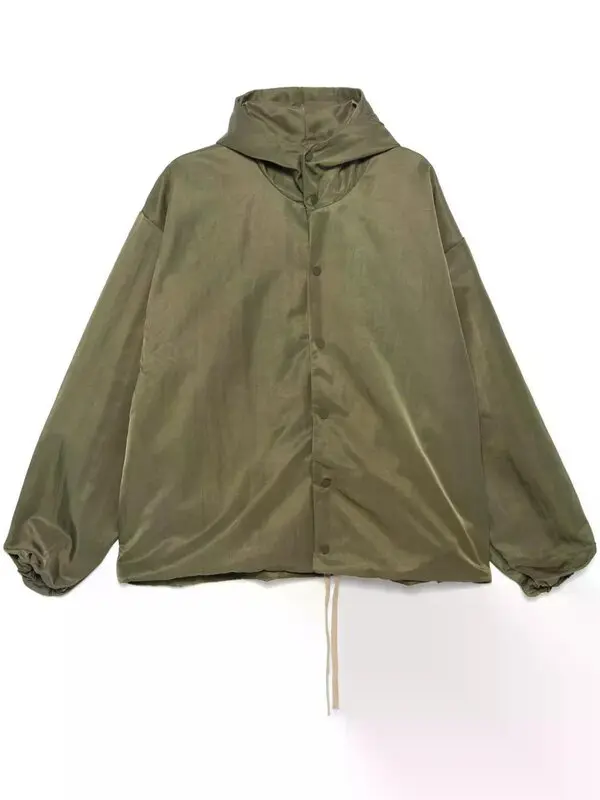 Fear Of God Textured Nylon Hooded Coaches Jacket - Green