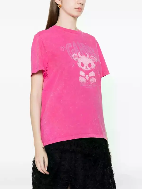 GANNI Graphic T-shirt - Pink