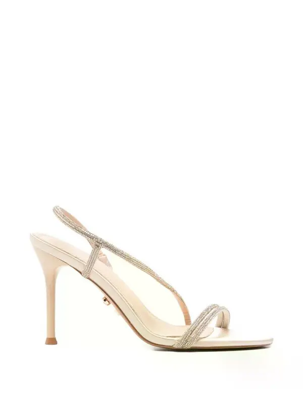TWENTY FOURHAITCH Flamenco Crystal Embellished Sandals - Neutrals
