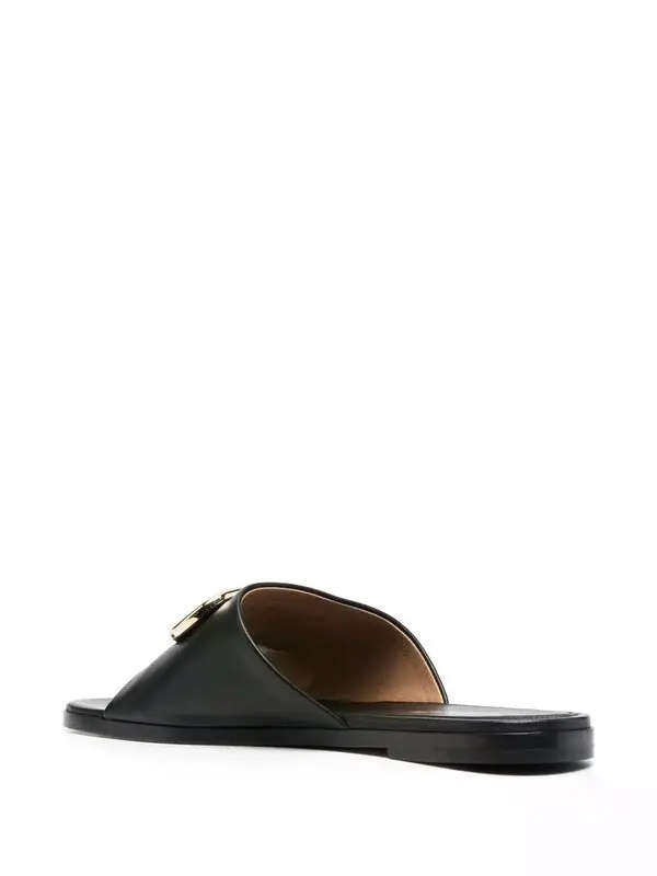 Off-White Paperclip Leather Sandals - Black