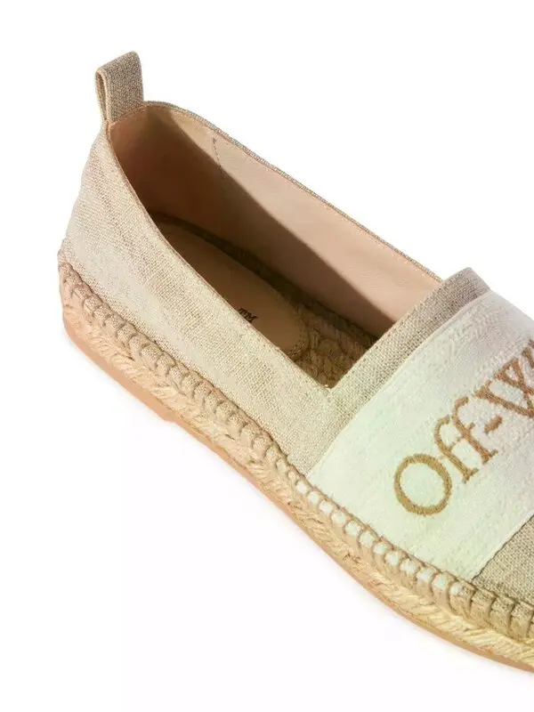 Off-White Canvas Espadrilles With Logo Detailing