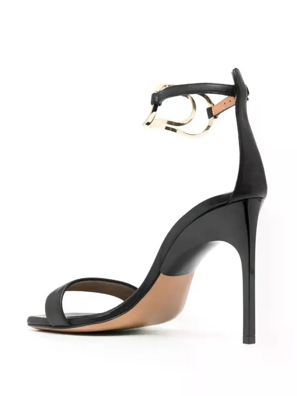 Off-White Pop Paperclip 105mm Leather Sandals - Black
