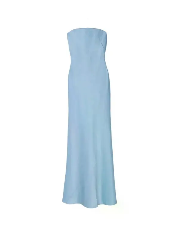 Alejandra Alonso Rojas Open Back Bustier Maxi Dress - Blue