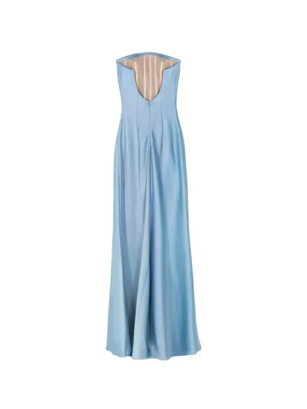 Alejandra Alonso Rojas Open Back Bustier Maxi Dress - Blue