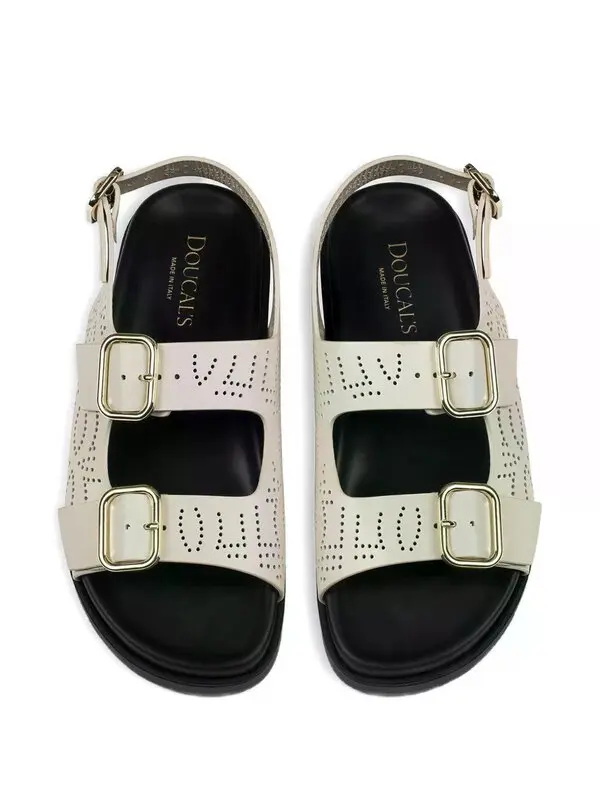 DOUCAL'S Leather Buckle Sandals - Neutrals