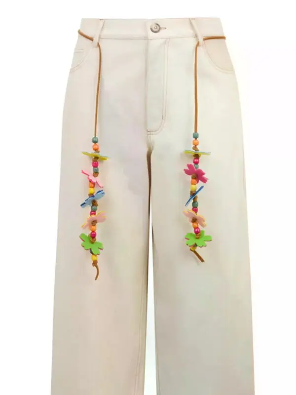 Mira Mikati Relaxed Fit Belted Wide Leg Trousers With Embellished Detail