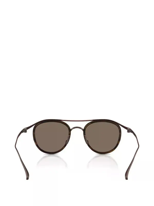 Giorgio Armani Round Top Bar Sunglasses - Brown