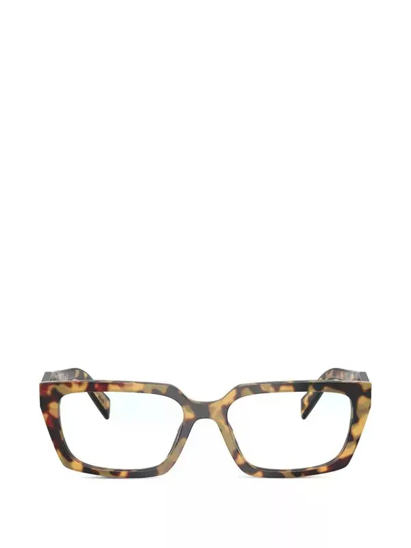 Prada Square Frame Glasses - Brown