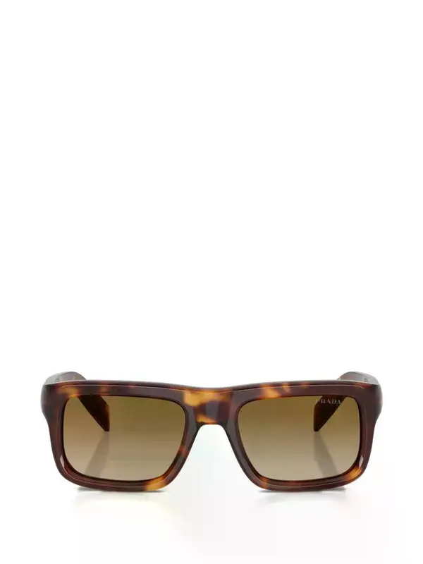 Prada Tortoiseshell-effect Rectangle-frame Sunglasses - Brown