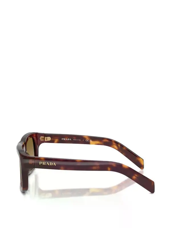 Prada Tortoiseshell-effect Rectangle-frame Sunglasses - Brown