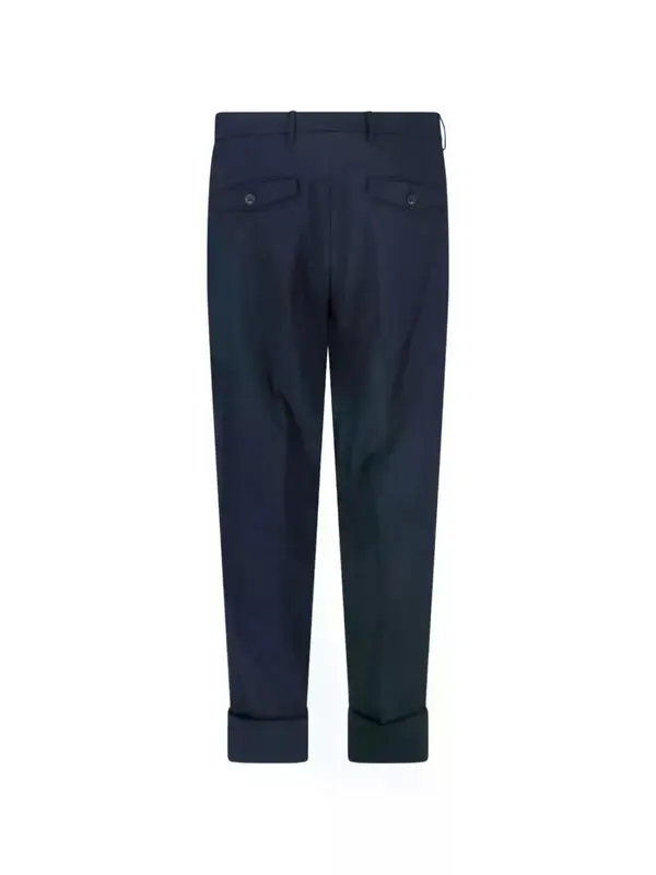CRUNA Navy Pleated Trousers