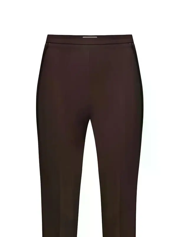 Elisabetta Franchi Satin Band Bootcut Trousers - Brown