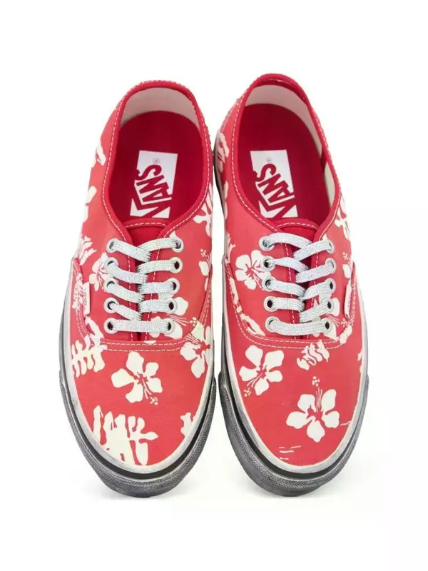 VANS Premium Authentic Floral Print Sneakers - Red