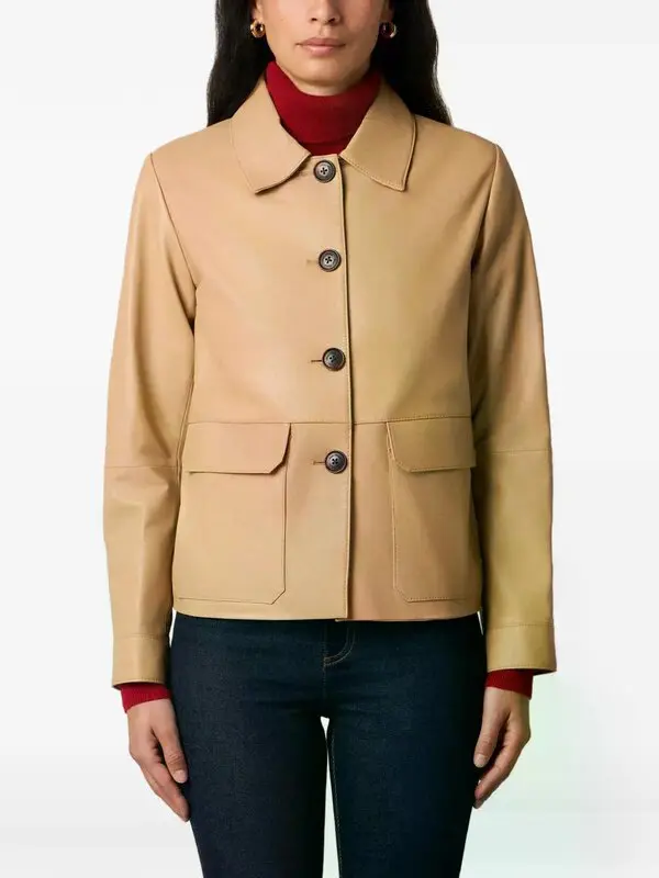 Brooks Brothers Shirt Collar Leather Jacket