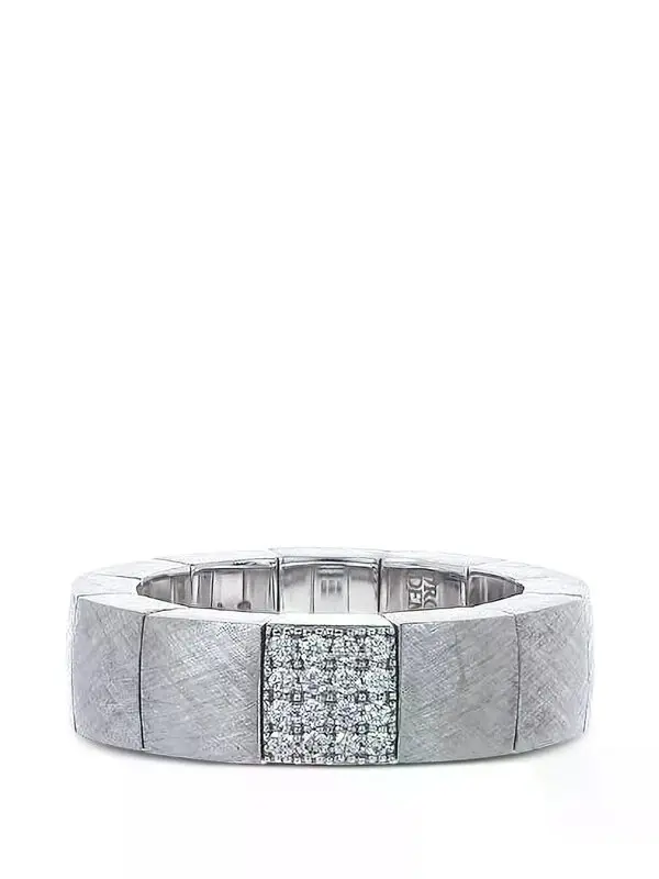 Roberto Demeglio Diamond And White Gold Stretch Ring - Silver