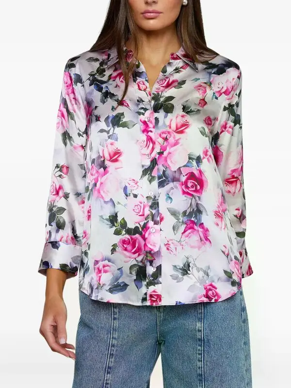 L'AGENCE Dani Floral Print Shirt