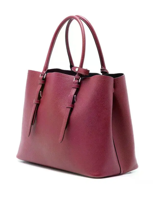Prada Saffiano Cuir Double Handle Satchel - Red