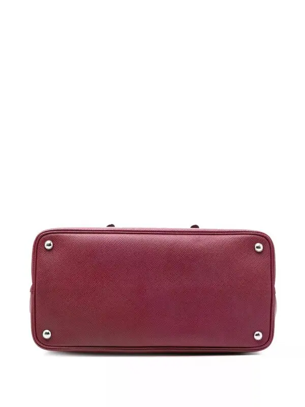 Prada Saffiano Cuir Double Handle Satchel - Red